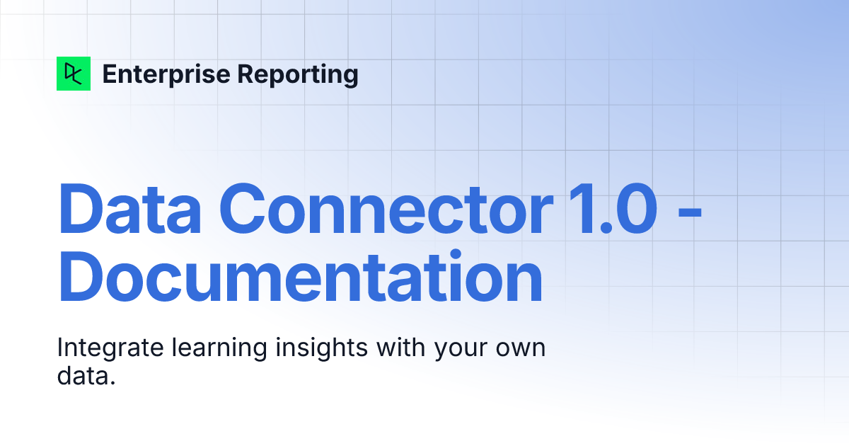Data Connector 1.0 - Documentation | Enterprise Reporting